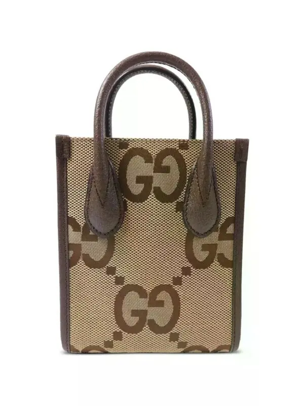 Gucci Jumbo Gg Canvas Shoulder Bag With Web Strap
