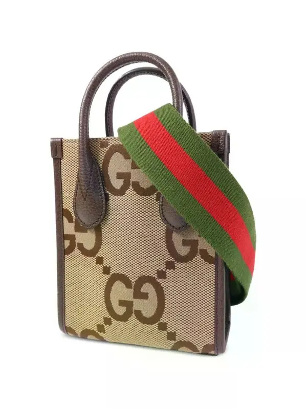 Gucci Jumbo Gg Canvas Shoulder Bag With Web Strap