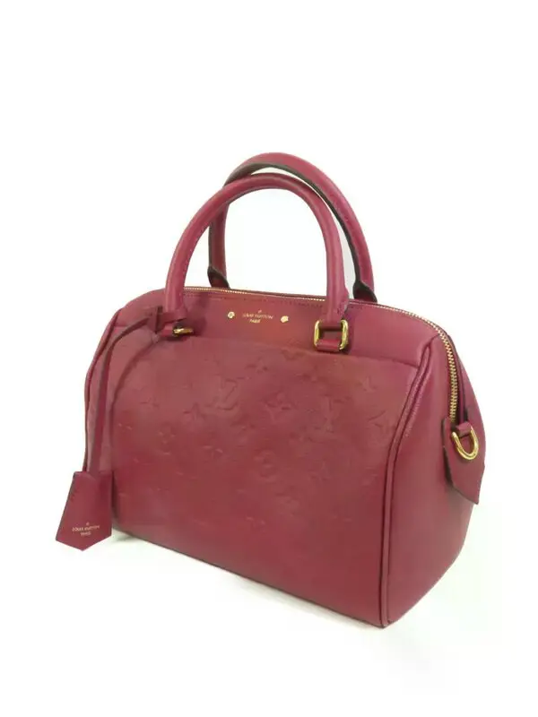 LOUIS VUITTON Speedy Bandouliere Monogram Empreinte Shoulder Bag - Red