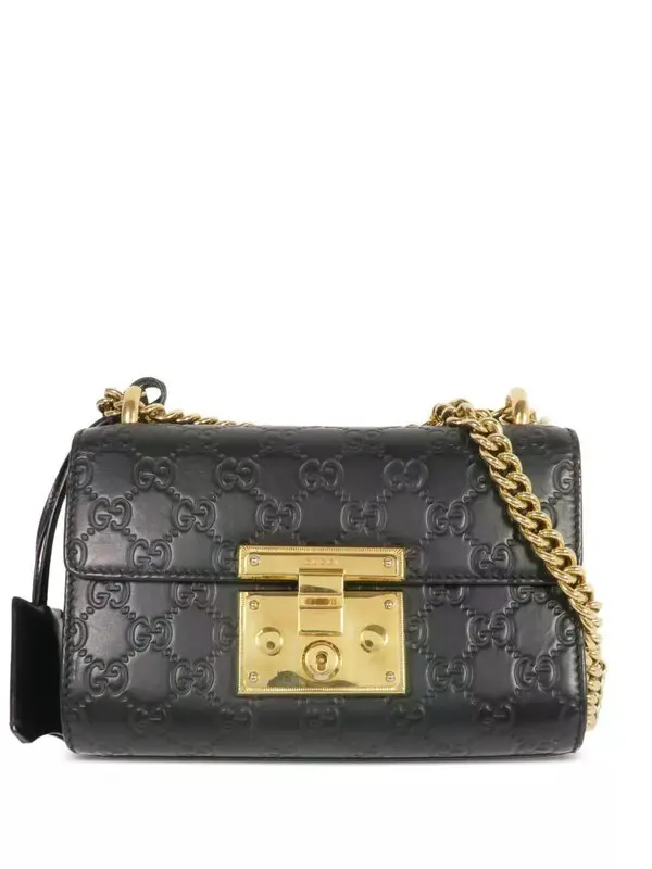 Gucci Small Padlock Gg Shoulder Bag - Black