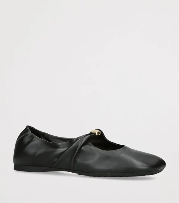 Loewe Leather Pebble Soft Ballet Flats - Black