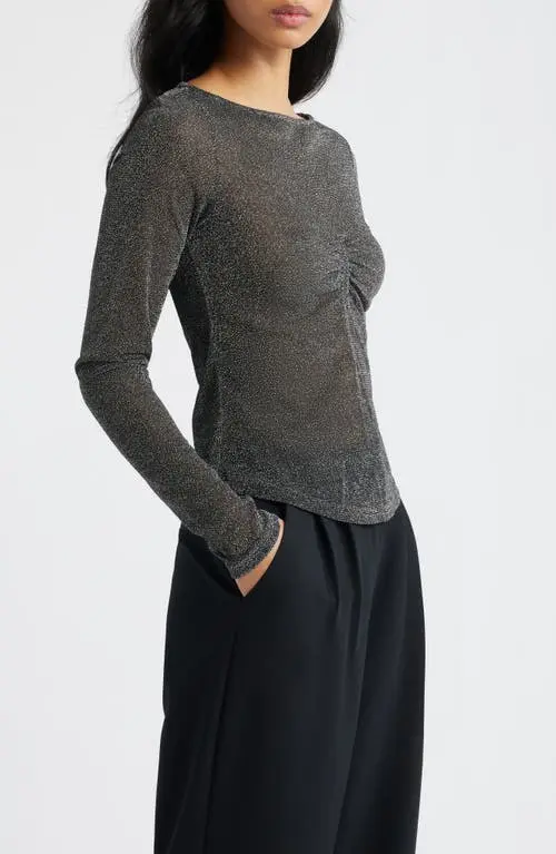Princess Polly Sheer Glitter Long Sleeve Top