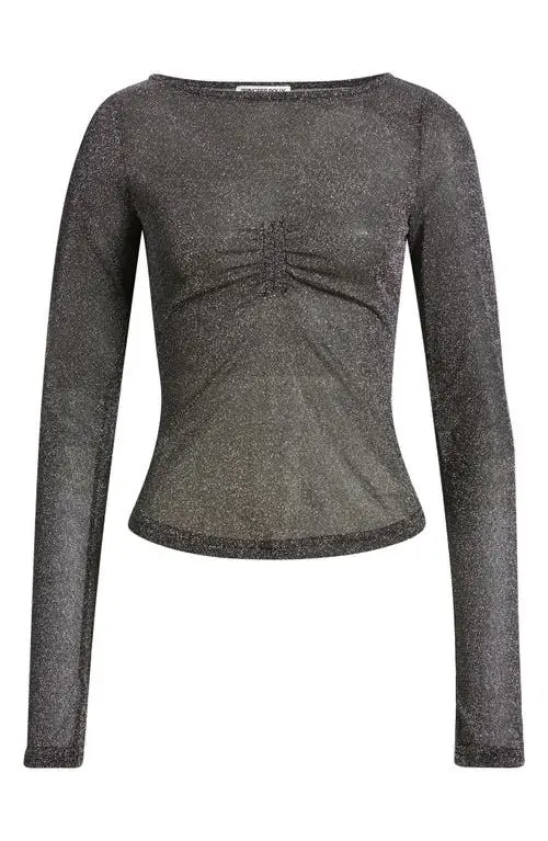 Princess Polly Sheer Glitter Long Sleeve Top
