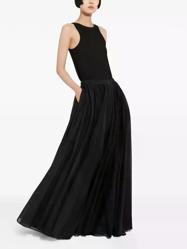 Co Collection Gathered-waist Flared Floor-length Skirt