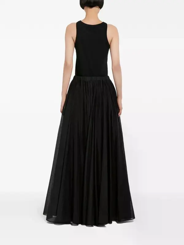 Co Collection Gathered-waist Flared Floor-length Skirt