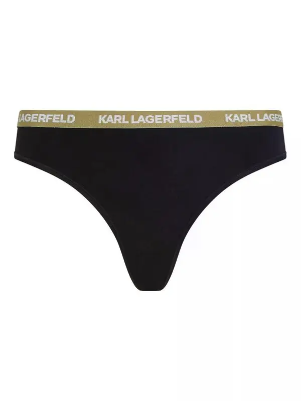 Karl Lagerfeld Logo-waistband Thong - Black
