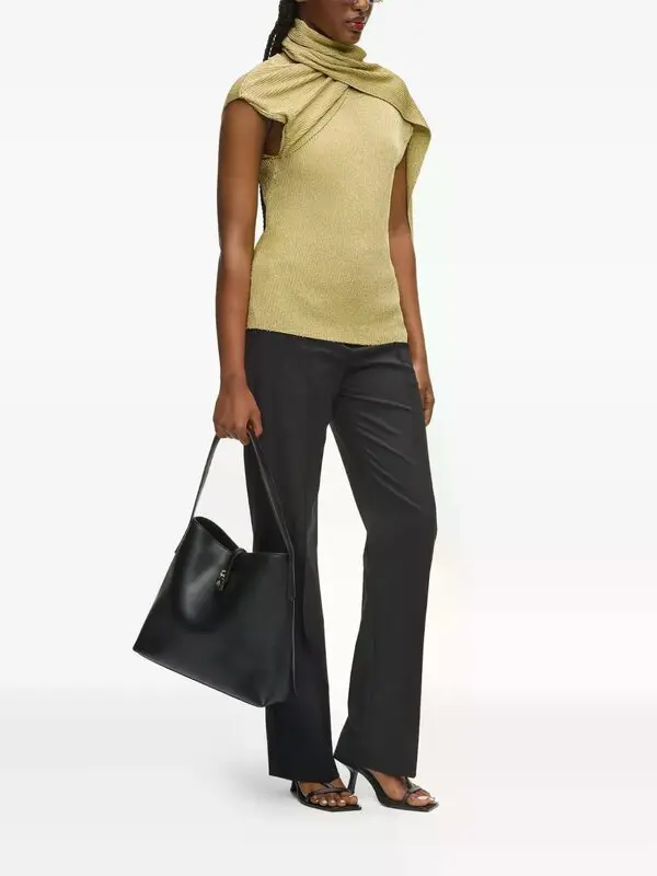 Karl Lagerfeld Tone Knitted Top With Scarf Detail