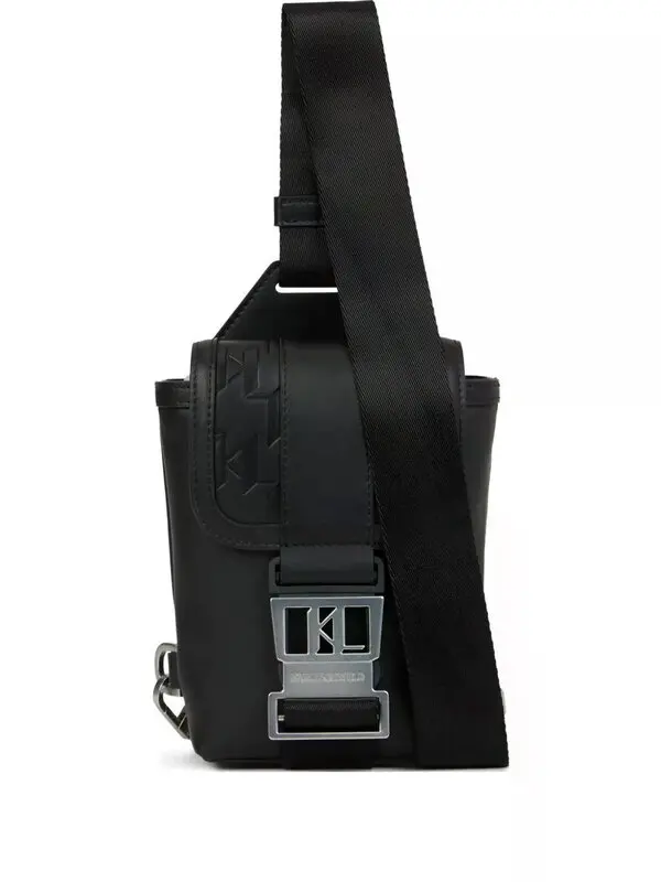 Karl Lagerfeld Logo Plaque Messenger Bag - Black