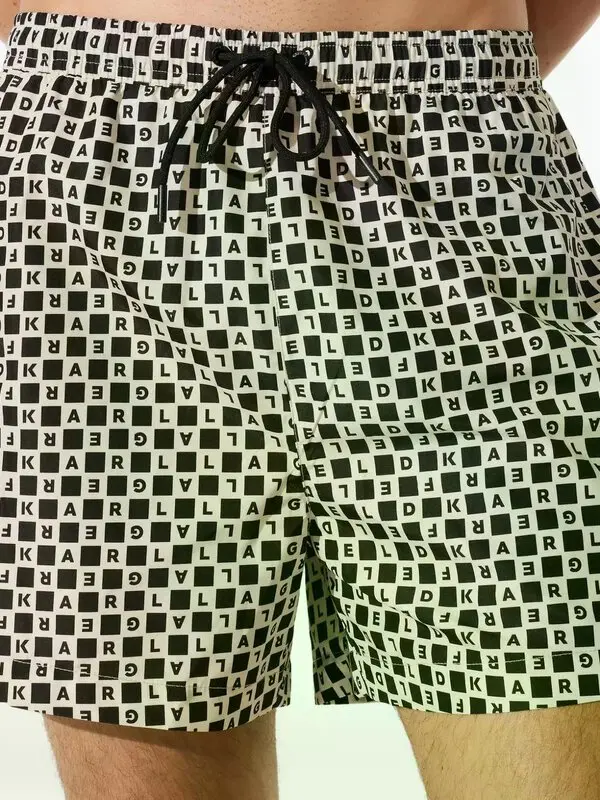 Karl Lagerfeld Checkerboard Swim Shorts