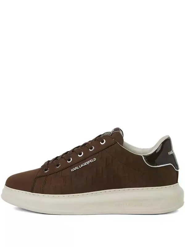 Karl Lagerfeld Monogram Embossed Sneakers - Brown