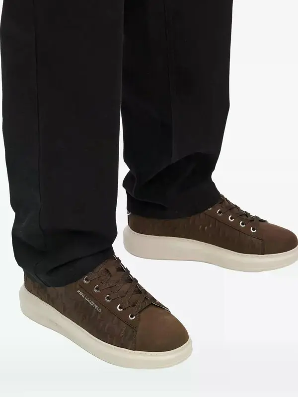 Karl Lagerfeld Monogram Embossed Sneakers - Brown