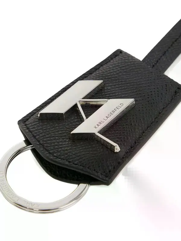 Karl Lagerfeld Logo-plaque Leather Keychain