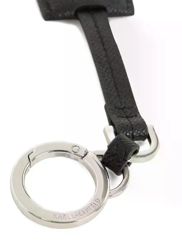 Karl Lagerfeld Logo-plaque Leather Keychain