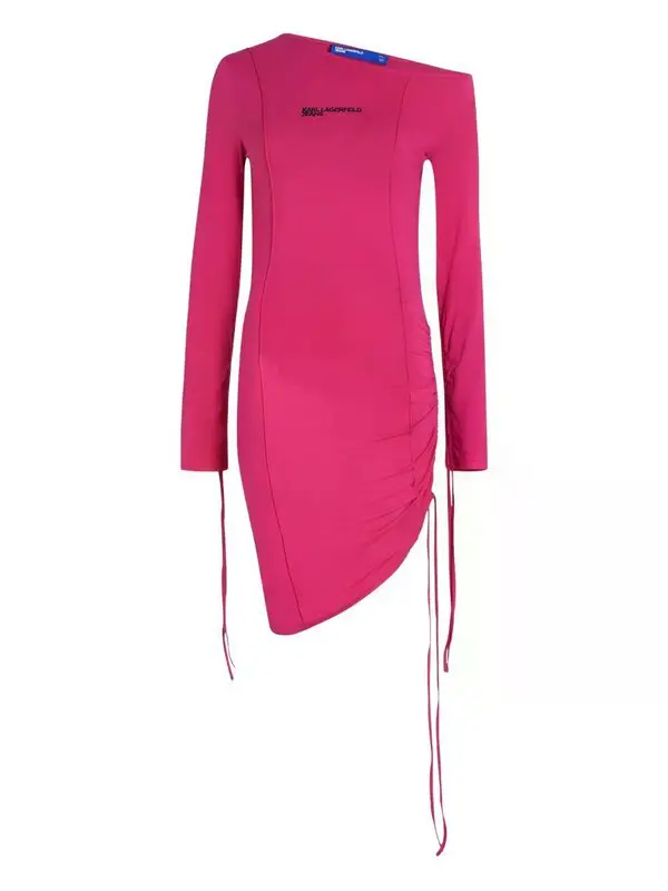 Karl Lagerfeld Off-shoulder Asymmetric Dress - Pink
