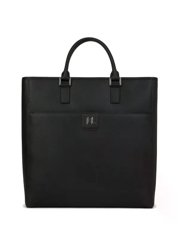 Karl Lagerfeld K/monogram Leather Tote Bag - Black
