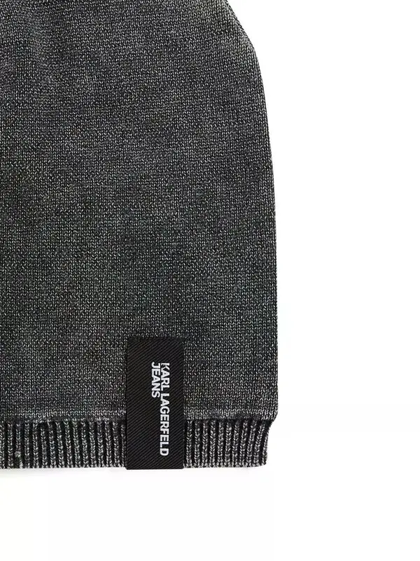 Karl Lagerfeld Logo Patch Beanie Hat