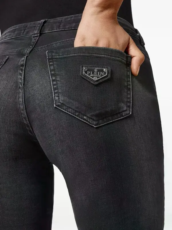 Philipp Plein Logo Plaque Skinny Denim Jeans - Black