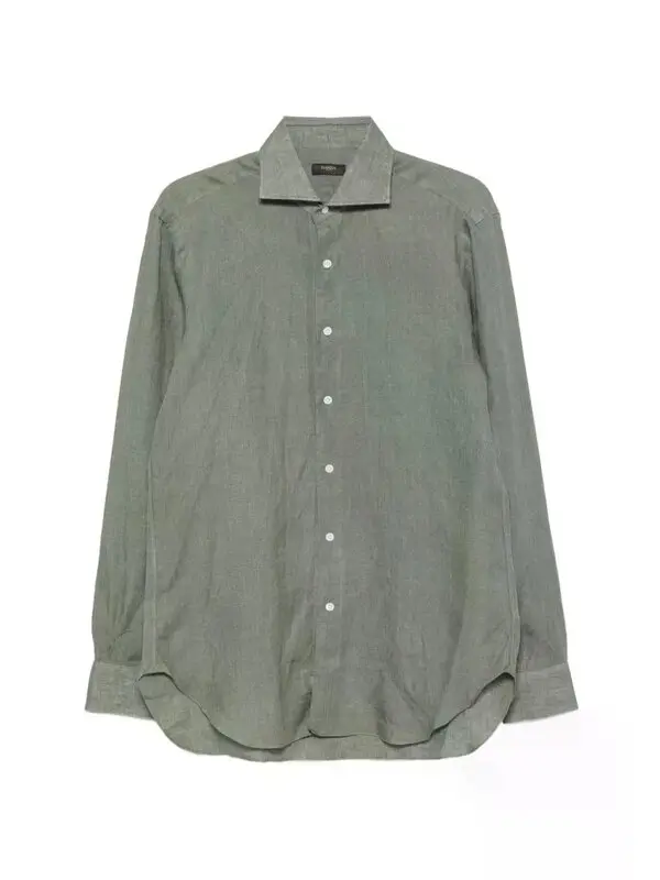 BARBA NAPOLI Curved-hem Shirt - Green