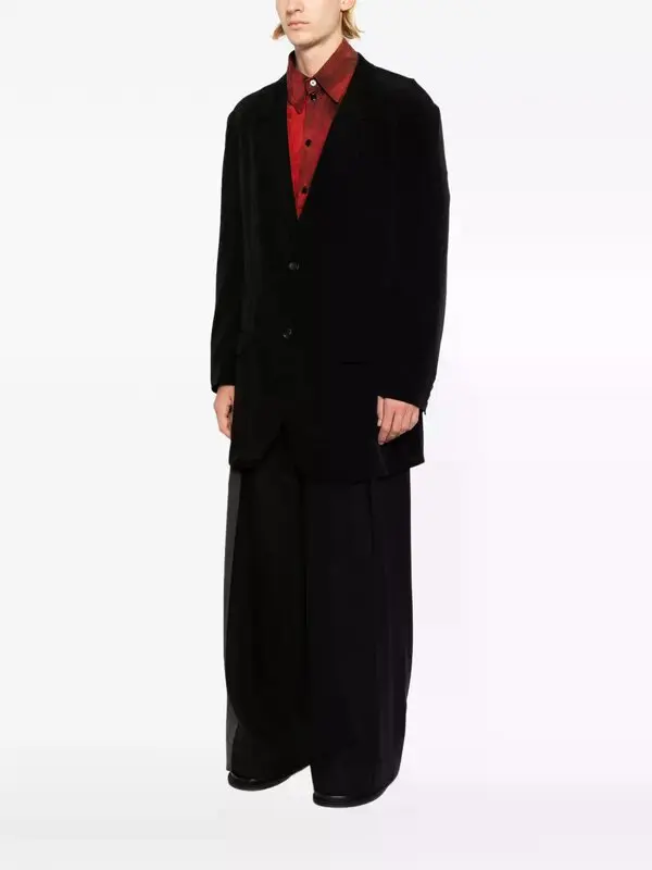Yohji Yamamoto Velvet Single-breasted Jacket - Black