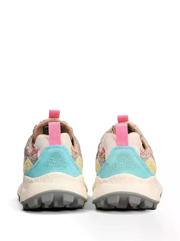 FLOWER MOUNTAIN Yamano 3 Floral Print Suede Sneakers - Pink