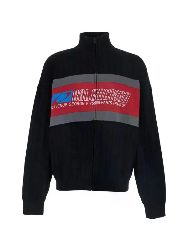 Balenciaga Cotton Zip-up Sweatshirt - Black