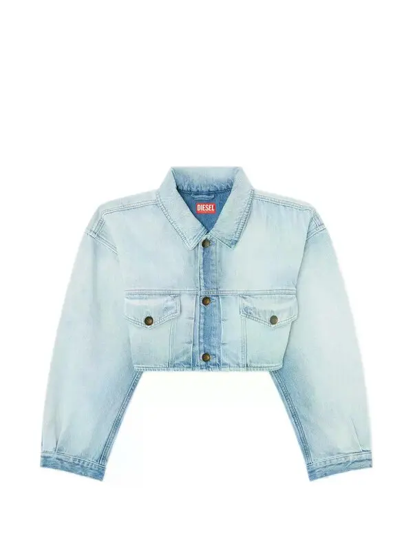 DIESEL® Cropped Embroidered Jacket - Blue