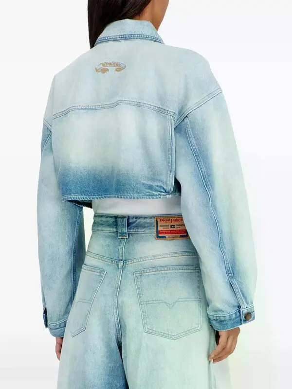 DIESEL® Cropped Embroidered Jacket - Blue
