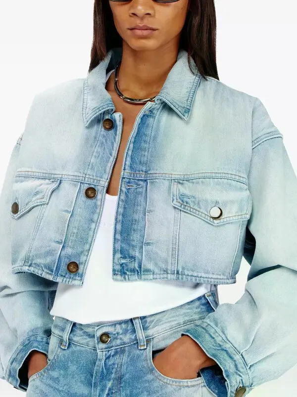 DIESEL® Cropped Embroidered Jacket - Blue