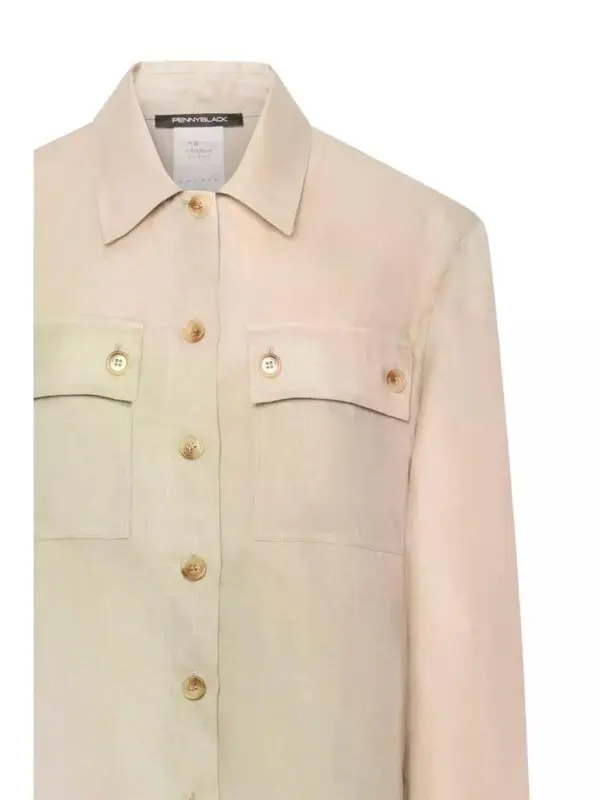 PENNYBLACK Classic Collar Long Sleeve Shirt With Flap Pockets