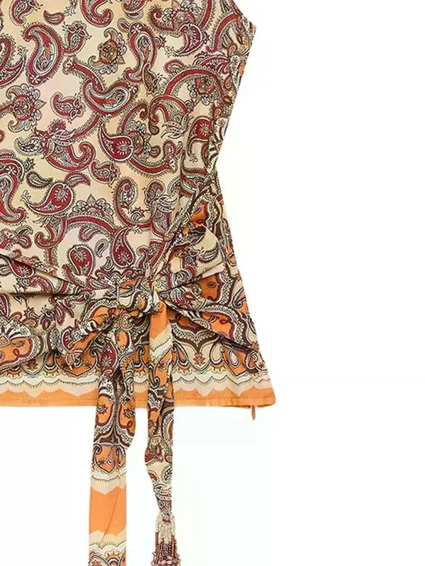 Malìparmi One-shoulder Paisley Viscose Top - Neutrals