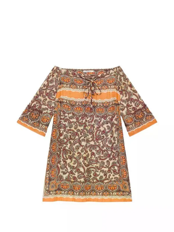 Malìparmi Paisley Mini Dress - Neutrals