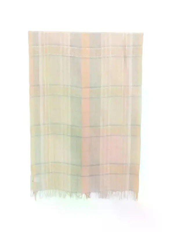 PANICALE Check-pattern Fringed Scarf - Neutrals