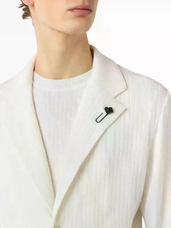 LARDINI Single-breasted Ribbed Blazer