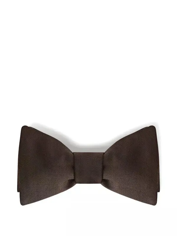 LARDINI Plain Weave Self-tie Bow Tie - Brown