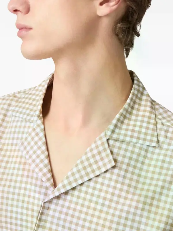 LARDINI Check-pattern Cotton Shirt - Neutrals