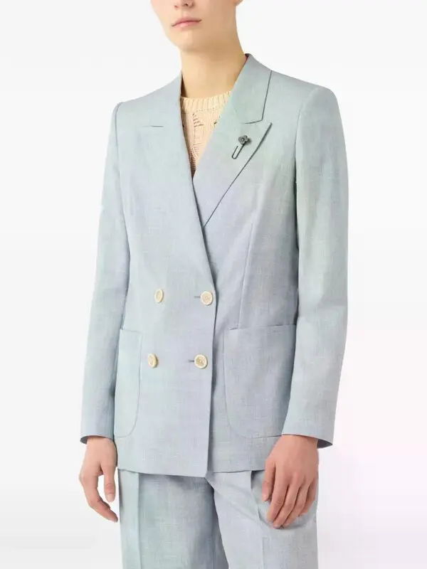 LARDINI Double-breasted Peak Lapel Blazer