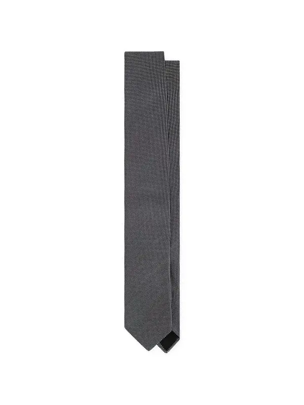 LARDINI Micro-dot Silk Neck Tie - Blue