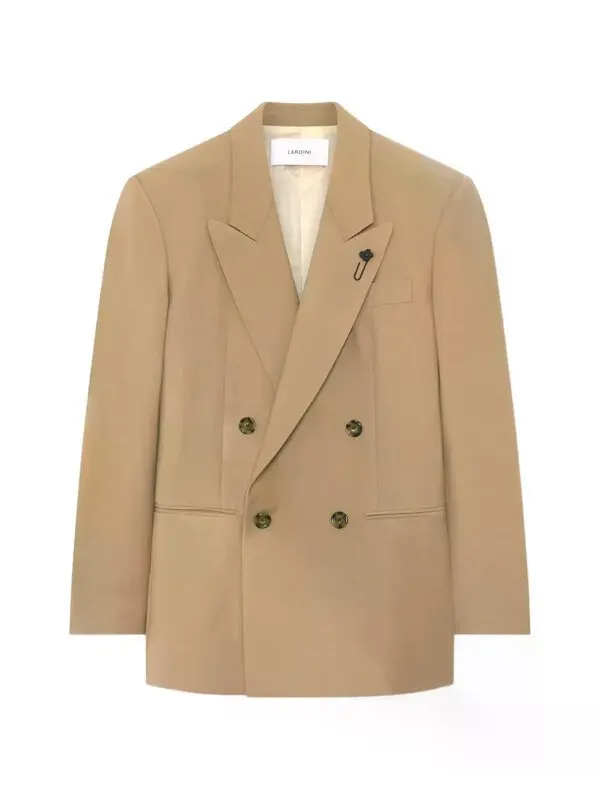 LARDINI Double-breasted Peak-lapel Blazer - Neutrals
