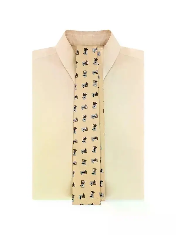 LARDINI Silk Geometric Print Neck Tie