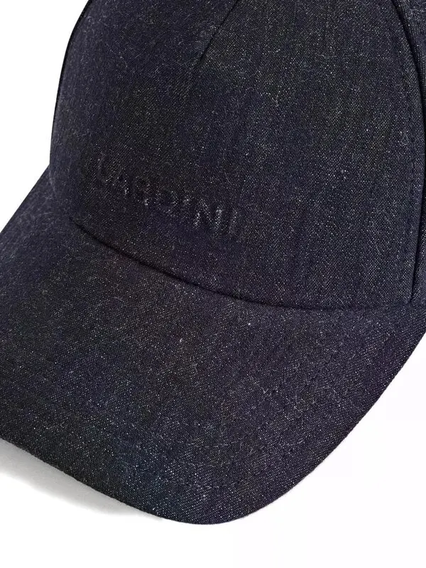 LARDINI Embossed-logo Denim-effect Baseball Cap - Blue