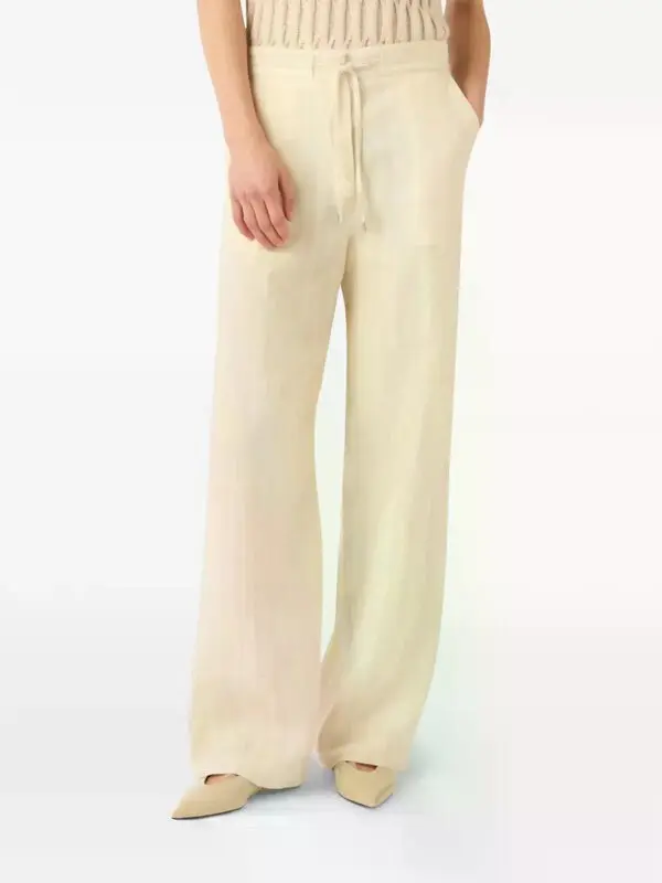 LARDINI Soft Linen Striped Trousers
