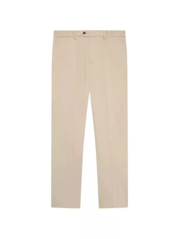 LARDINI Flat-front Elasticated-side Trousers - Neutrals