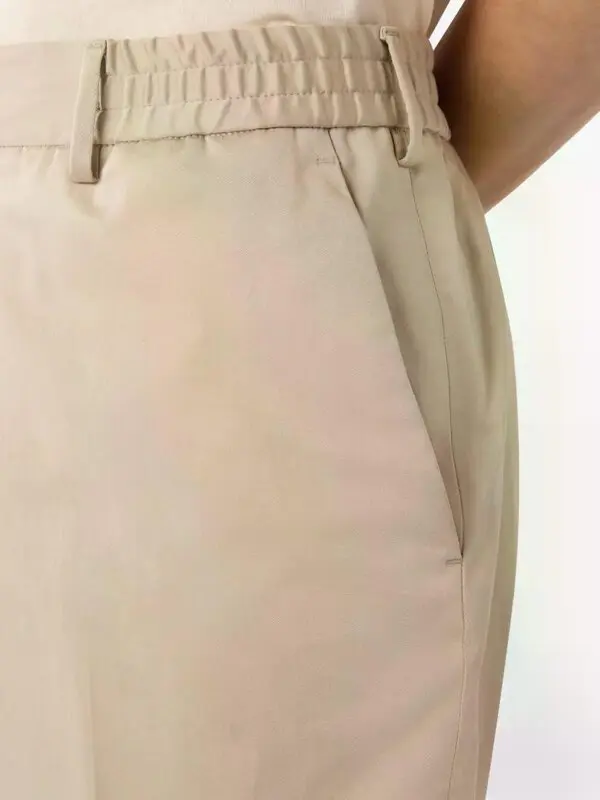 LARDINI Flat-front Elasticated-side Trousers - Neutrals