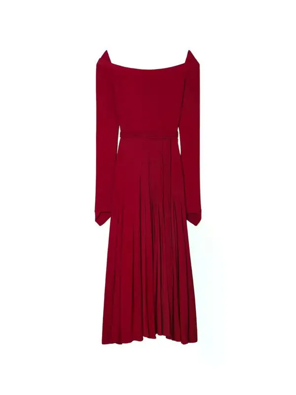 Tory Burch Viscose Jersey Pleated Midi Dress - Red
