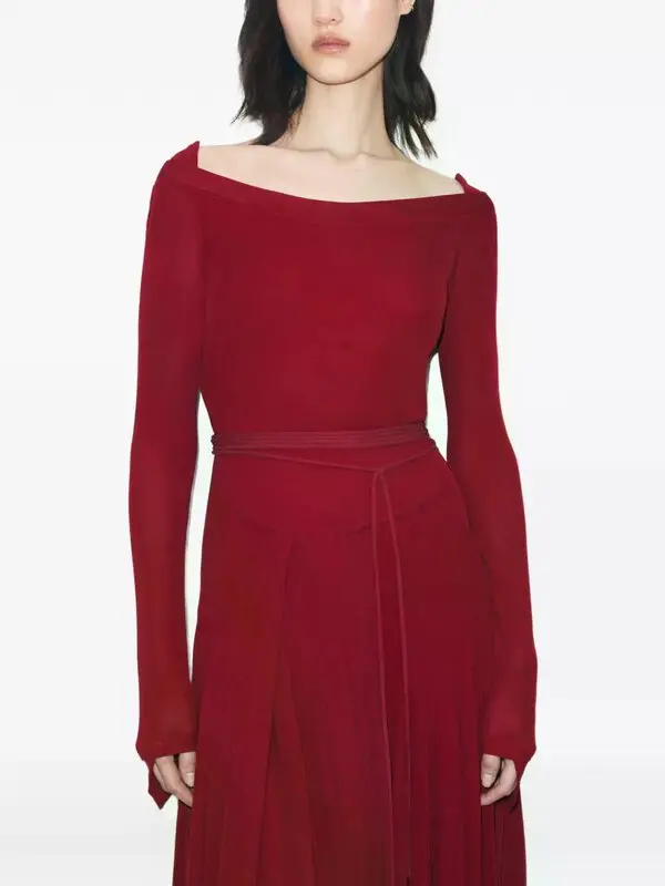 Tory Burch Viscose Jersey Pleated Midi Dress - Red