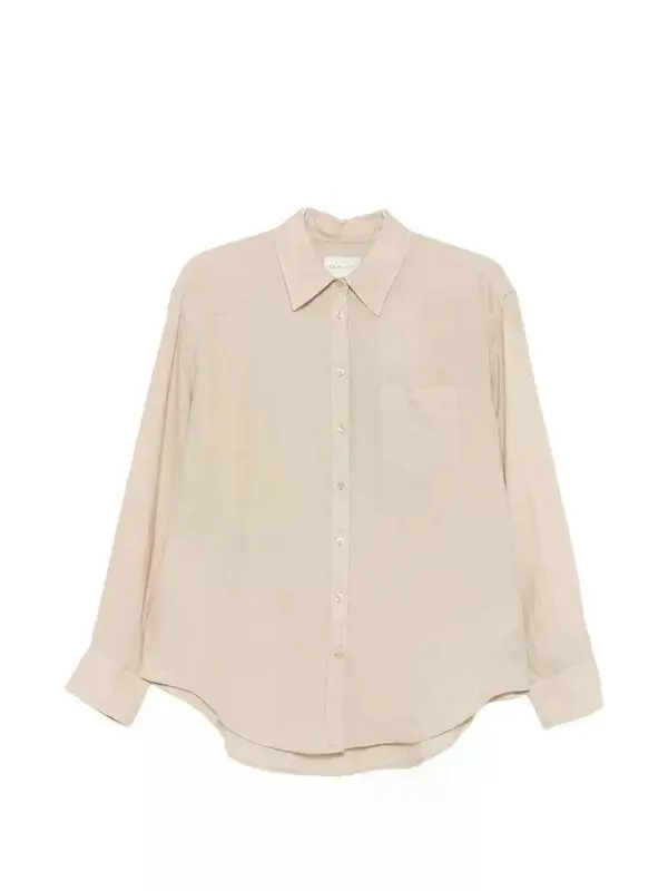 Gant Linen Shirt With Classic Collar And Chest Pocket - Neutrals