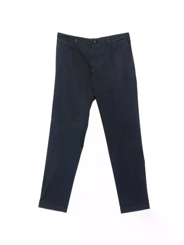 MICHAEL COAL Pleated Straight-leg Trousers - Blue
