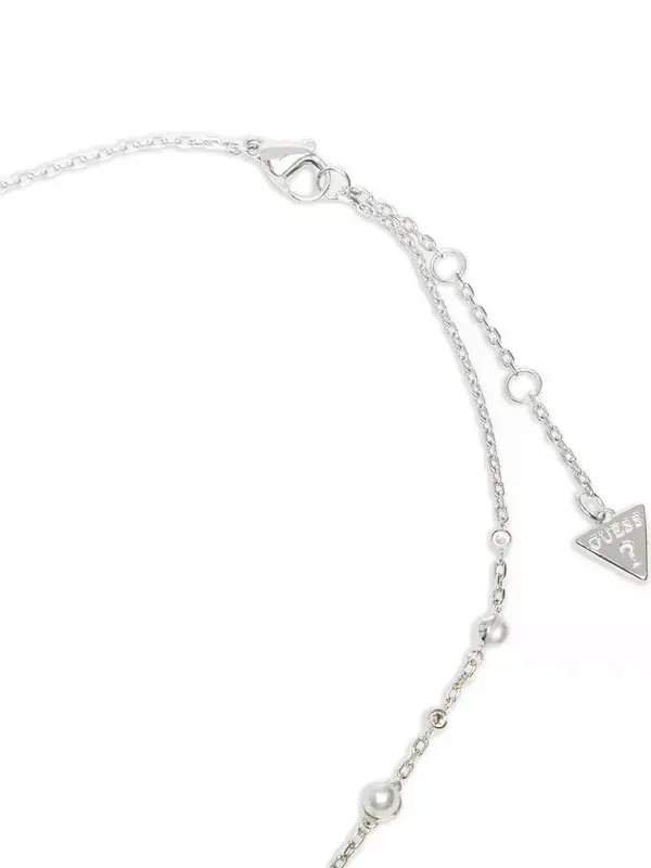 Guess Faux-pearl Logo-pendant Necklace