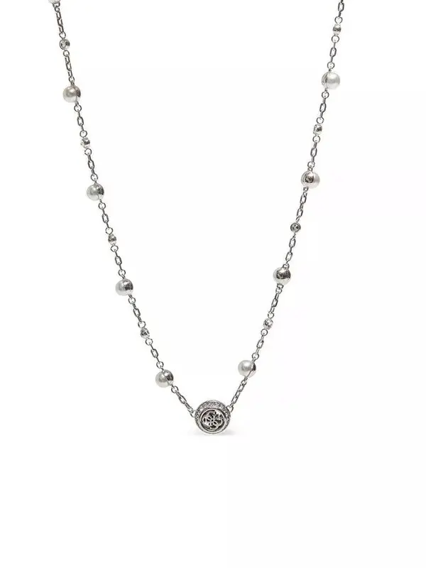 Guess Faux-pearl Logo-pendant Necklace