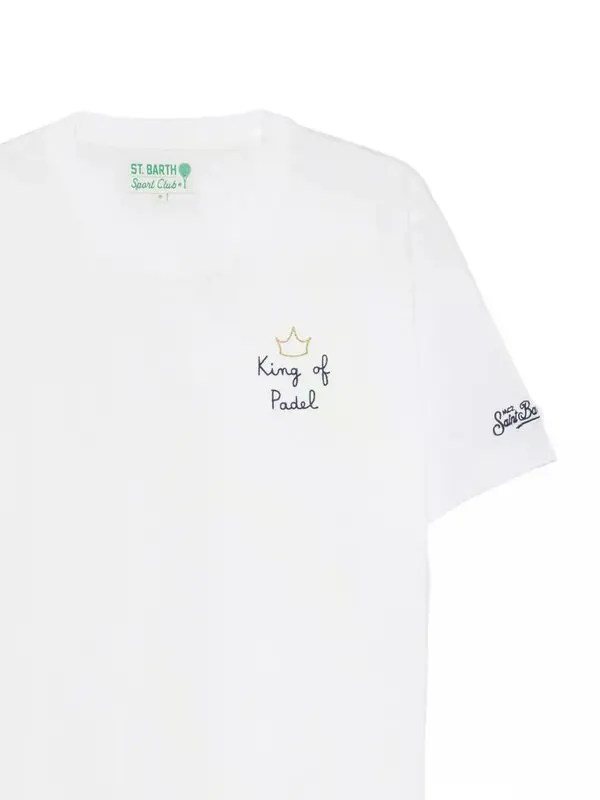 MC2 SAINT BARTH Embroidered Cotton T-shirt - White